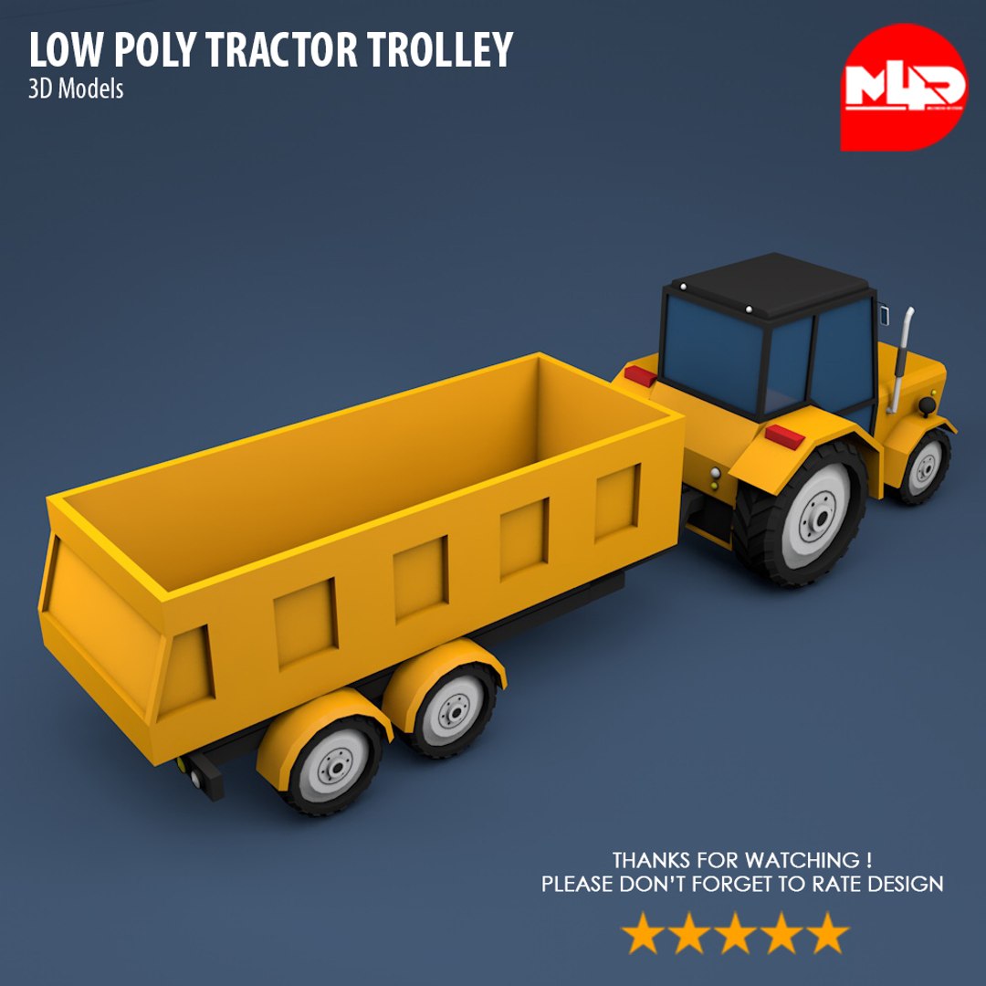 3D Tractor Trolley Model - TurboSquid 1282302