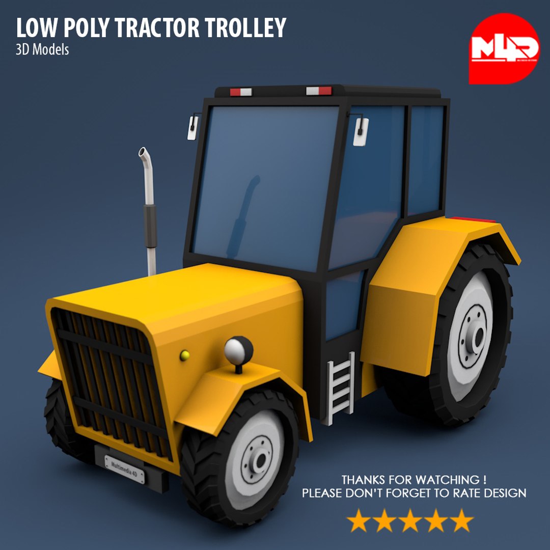 3D Tractor Trolley Model - TurboSquid 1282302