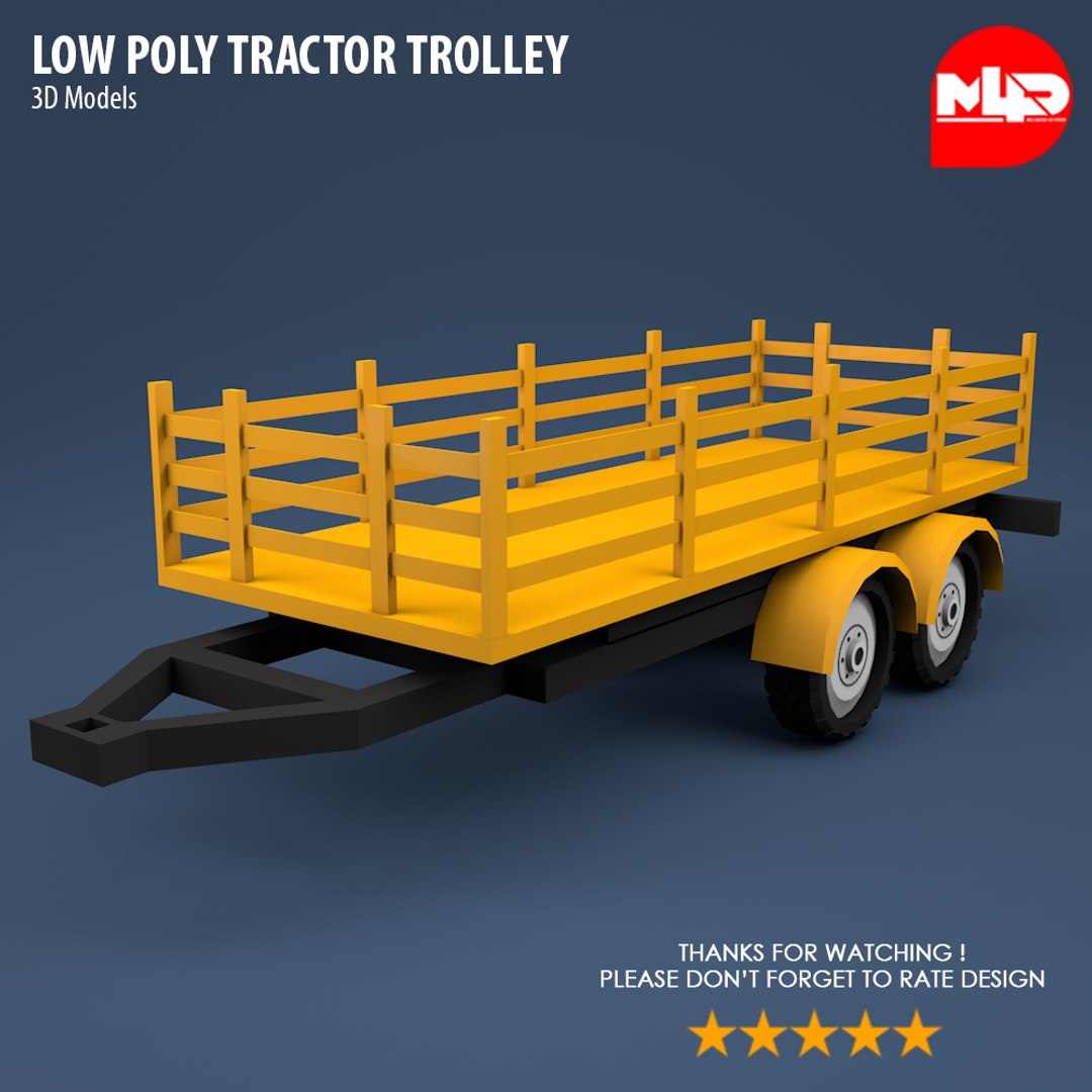 3D Tractor Trolley Model - TurboSquid 1282302