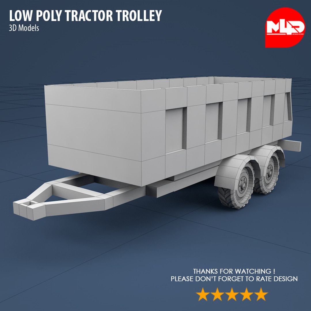 3D Tractor Trolley Model - TurboSquid 1282302