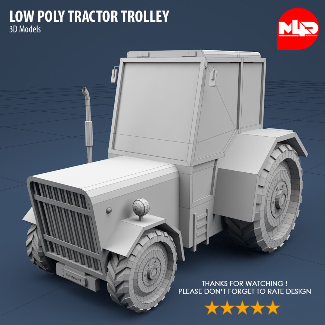 3D Tractor Trolley Model - TurboSquid 1282302