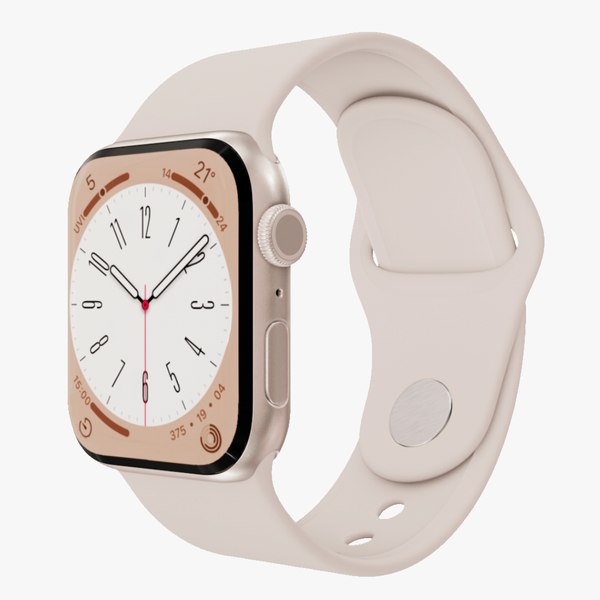 Apple Watch 8 Series - Starlight Aluminium case model - TurboSquid 1965205