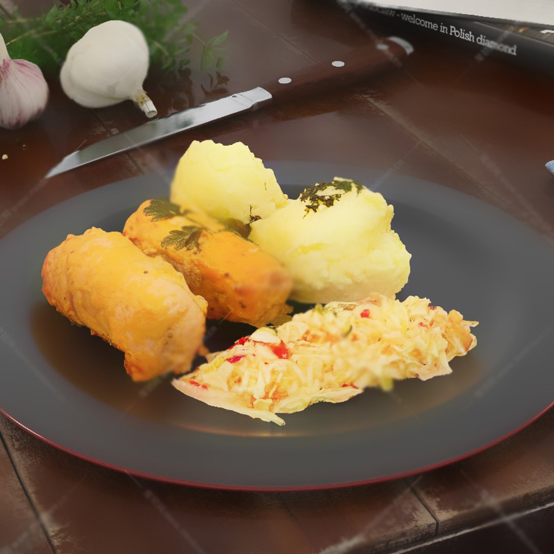 3D Meatball cake and cheese meatloaf model - TurboSquid 1795230