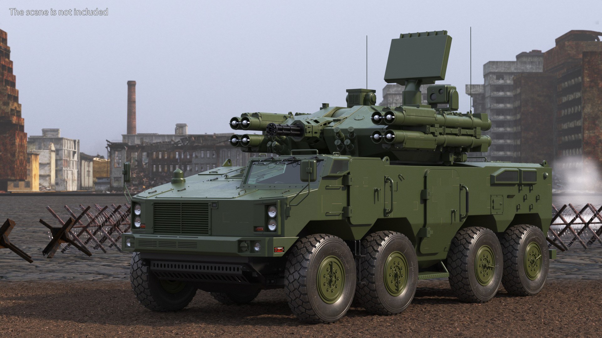 3D Anti Aircraft Defense Unit Green - TurboSquid 2366298