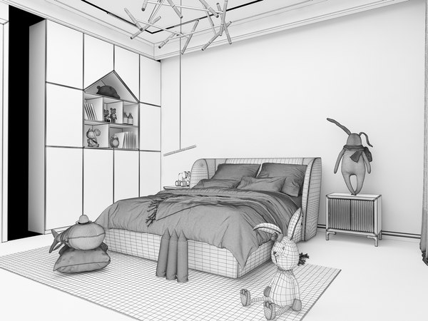 3D model Kids Bedroom - Children Bedroom - 33 - TurboSquid 1893691
