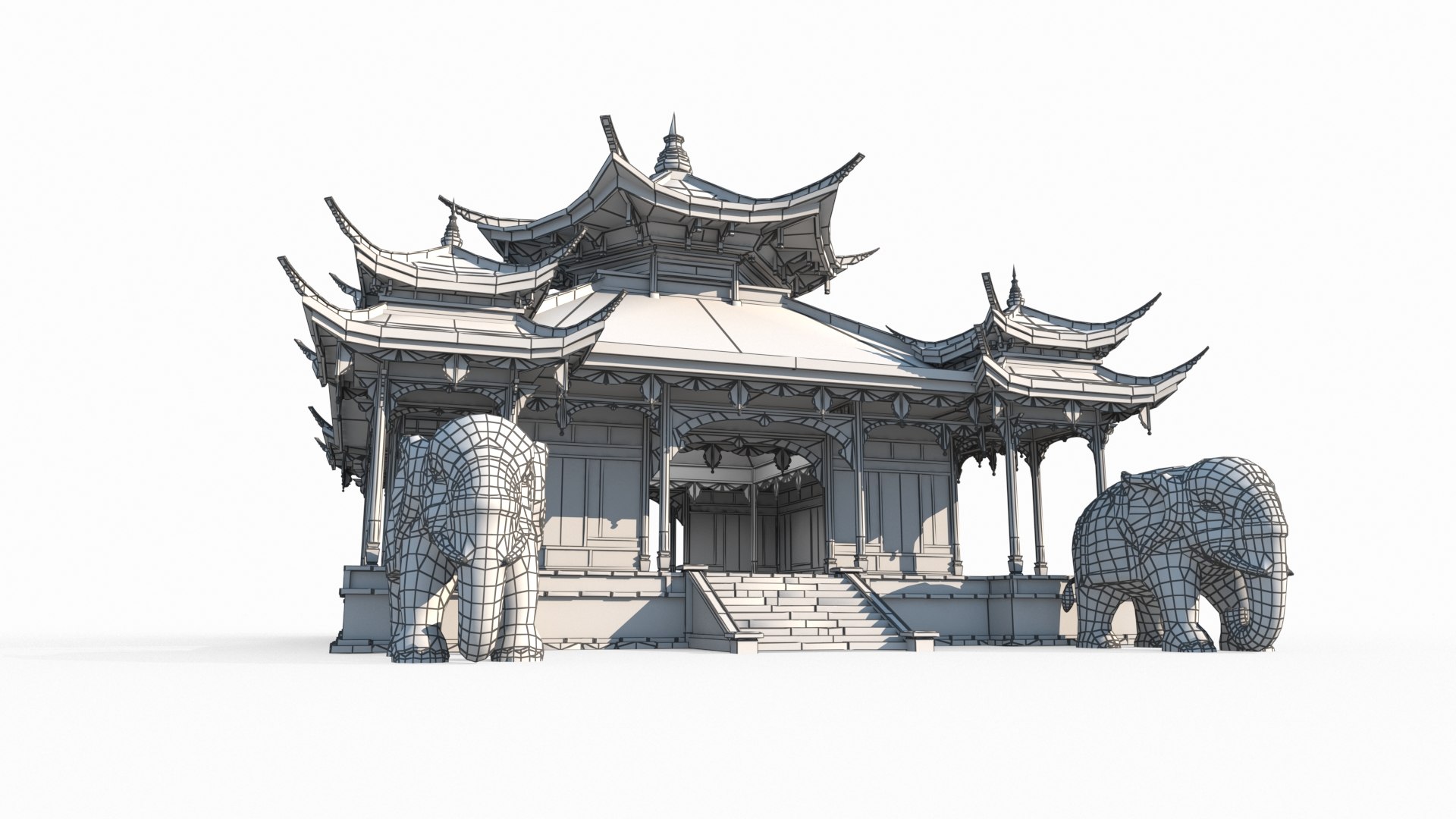 3D Model Temple Of Ancient Asian Architecture - TurboSquid 2073526