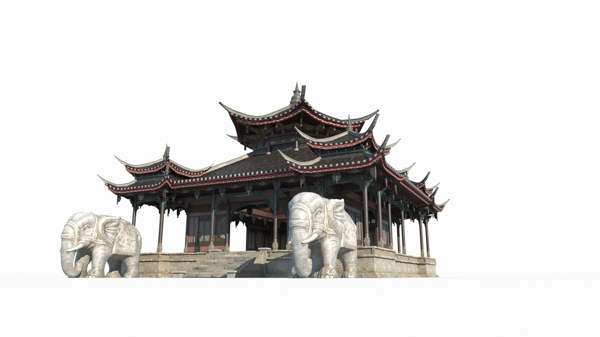 3D Model Temple Of Ancient Asian Architecture - TurboSquid 2073526