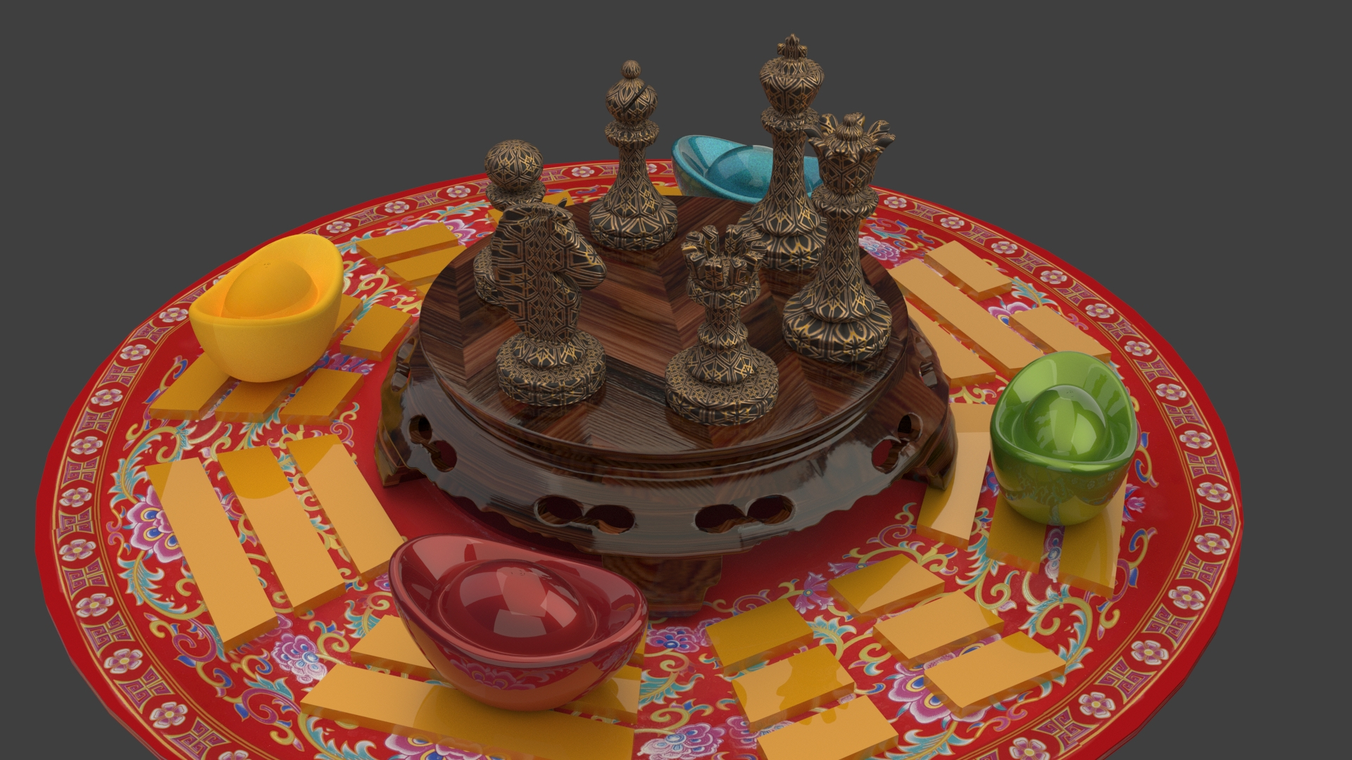 3D Chess Queen Pawn Knight Game Bishop King Rook Figure Model ...