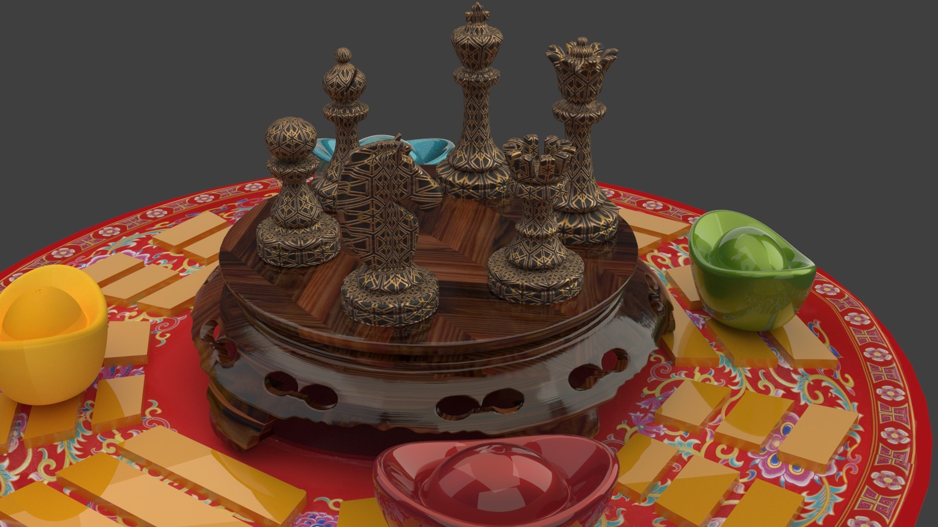 3D Chess Queen Pawn Knight Game Bishop King Rook Figure Model ...