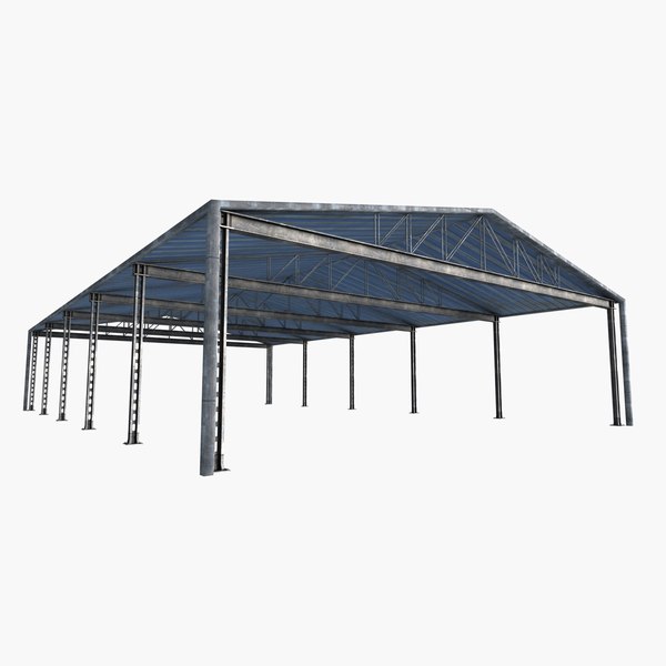 Open storage shed warehouse 3D model - TurboSquid 1662270