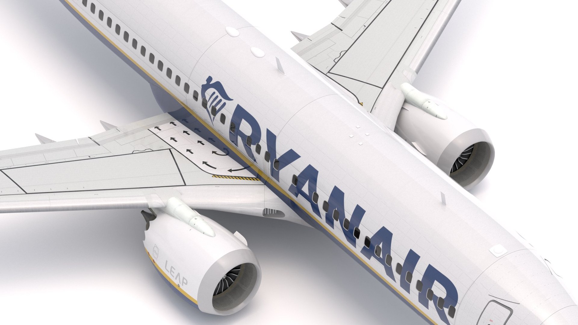 3D Boeing 737-800 MAX Ryanair - TurboSquid 2141751