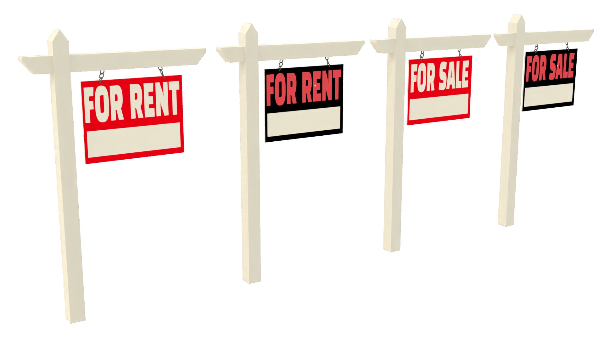 3D For Sale For Rent Signs Bundle - TurboSquid 2122643