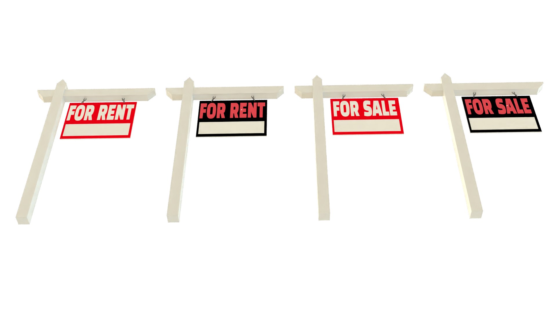 3D For Sale For Rent Signs Bundle - TurboSquid 2122643