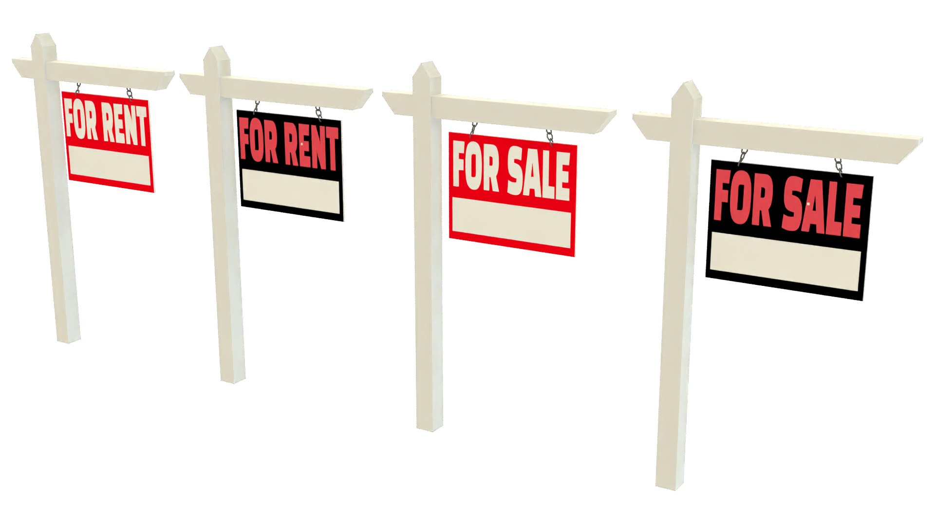 3D For Sale For Rent Signs Bundle - TurboSquid 2122643