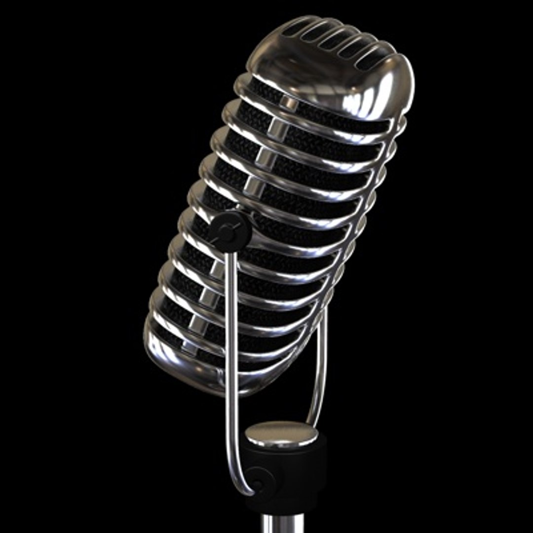 3d obj classic microphone