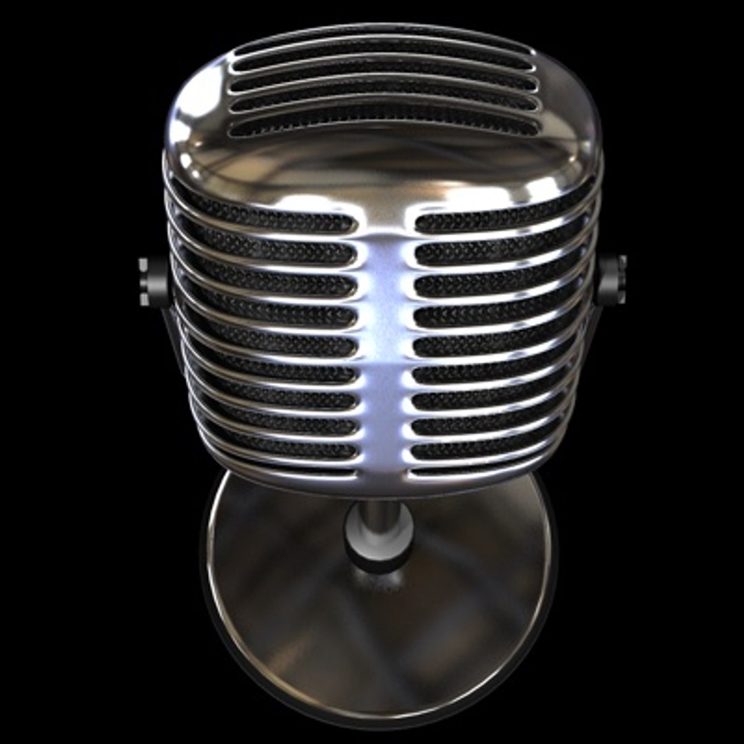 3d obj classic microphone