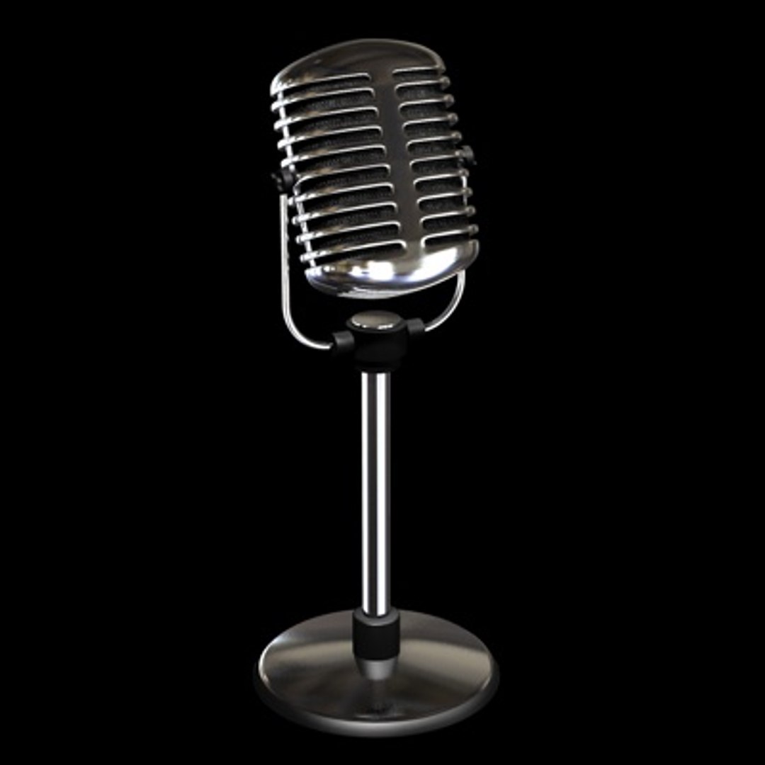 3d Obj Classic Microphone