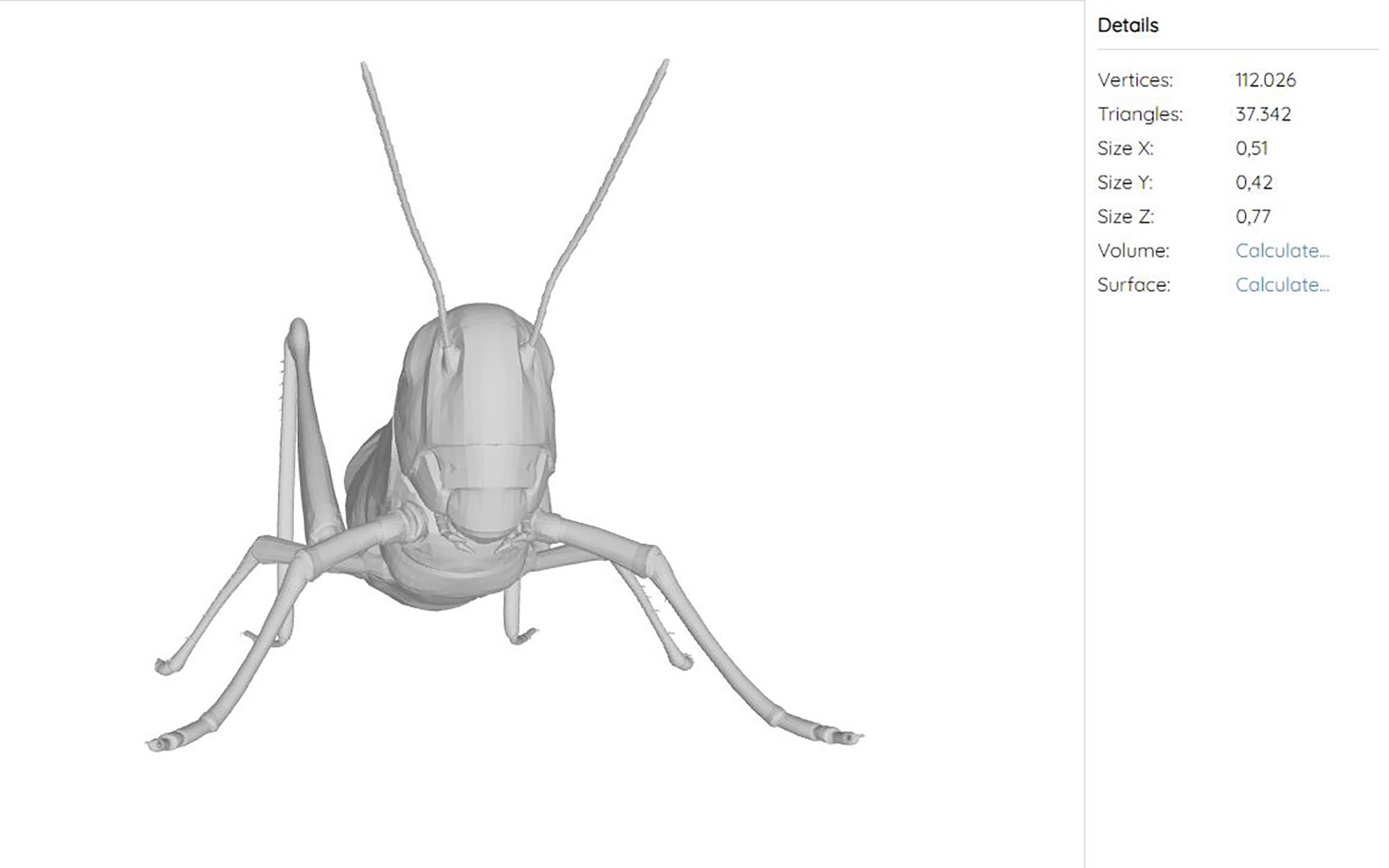 3D Grasshopper Animal 3D Model Ready To Print Model - TurboSquid 2285091