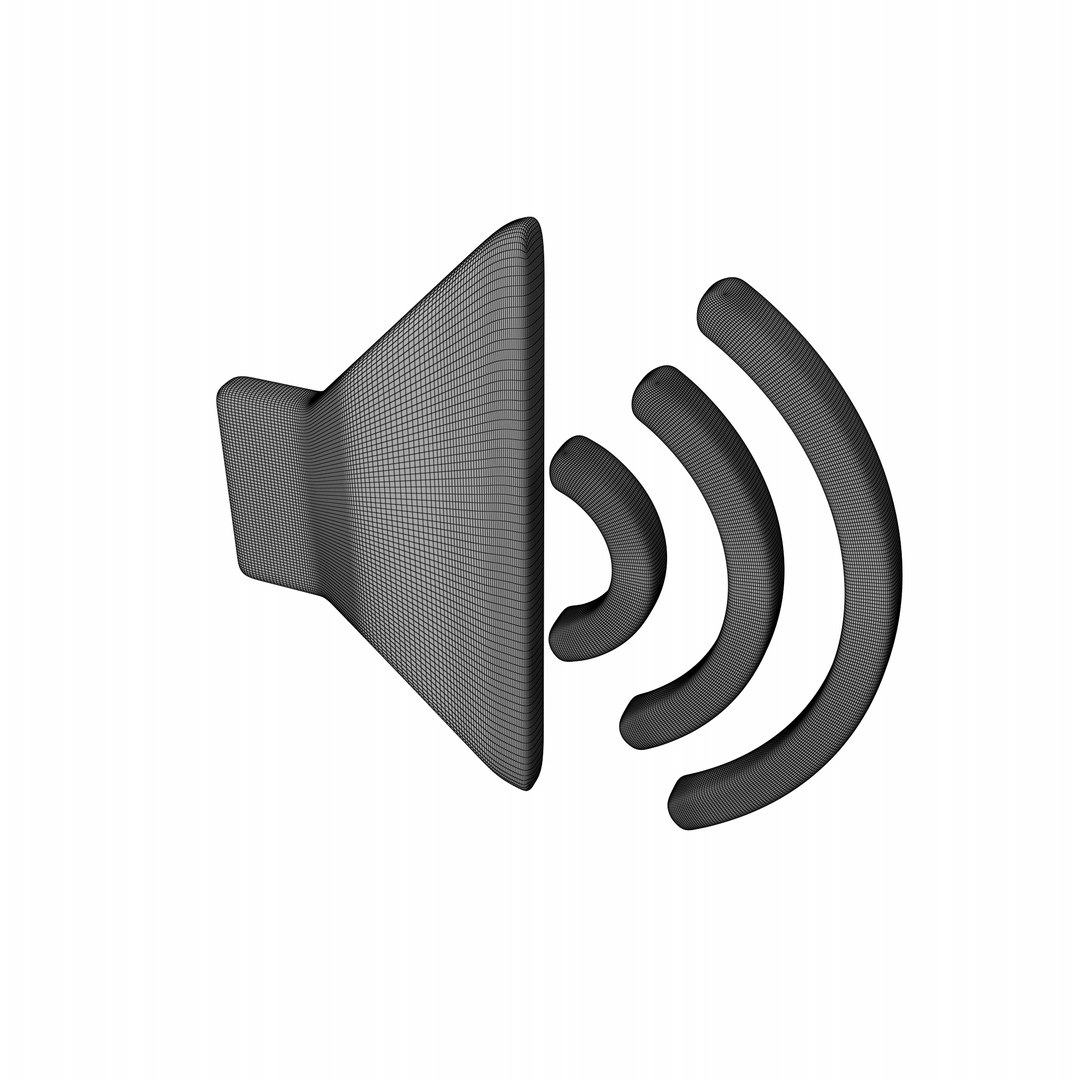 3D Sound Icon Silver - TurboSquid 2316667