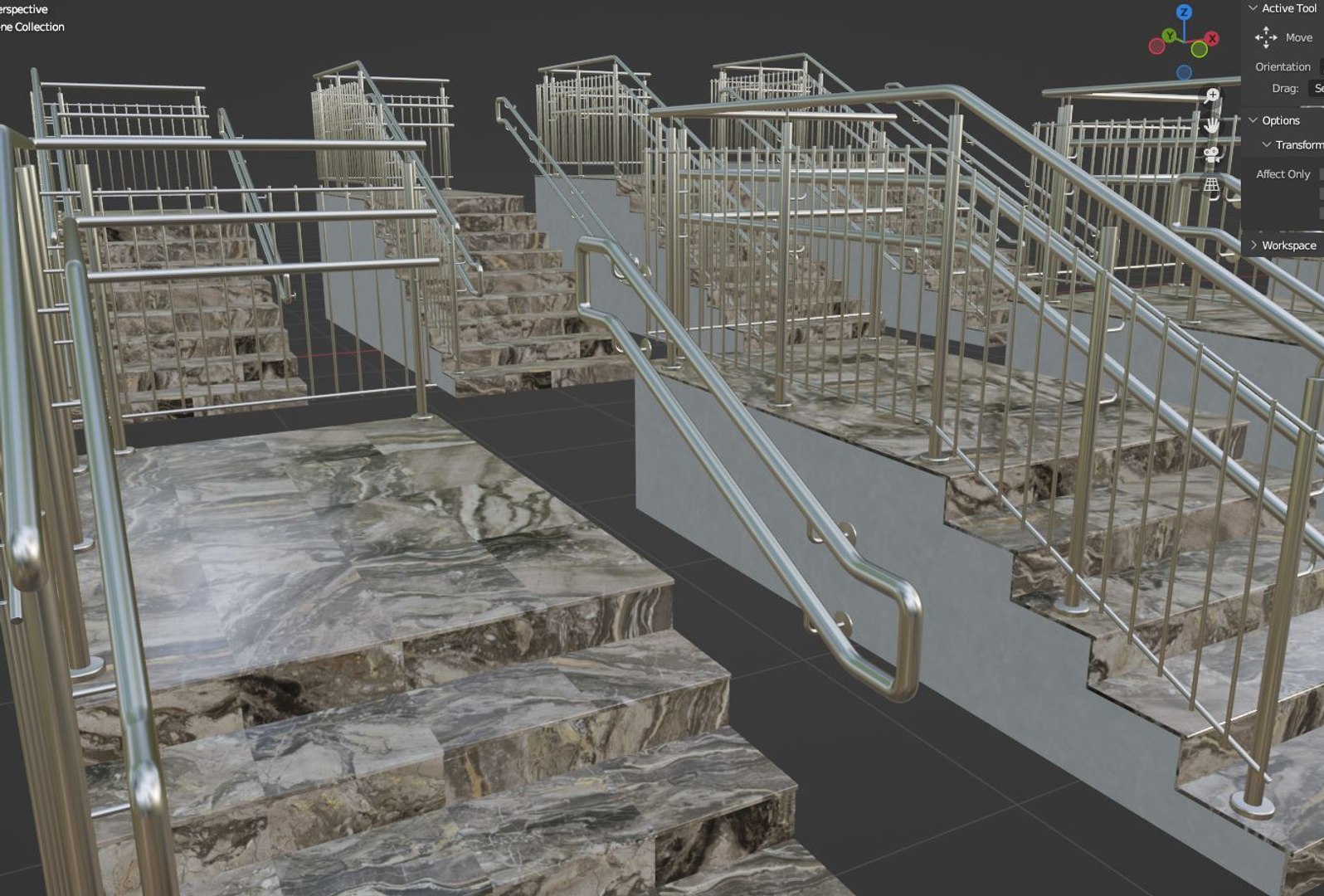 3D Stairs Set 8 Pcs - TurboSquid 2019766