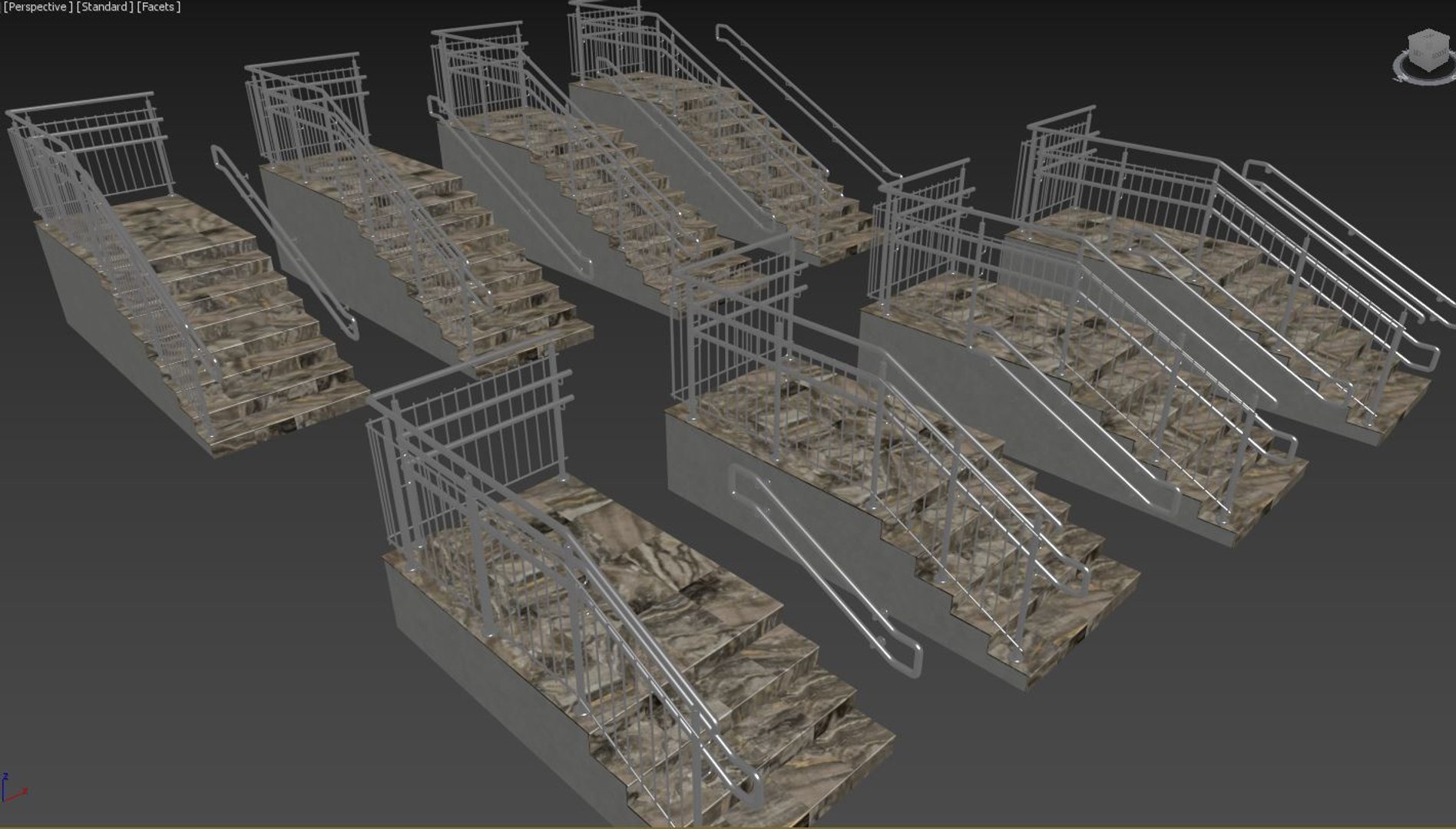 3D Stairs Set 8 Pcs - TurboSquid 2019766