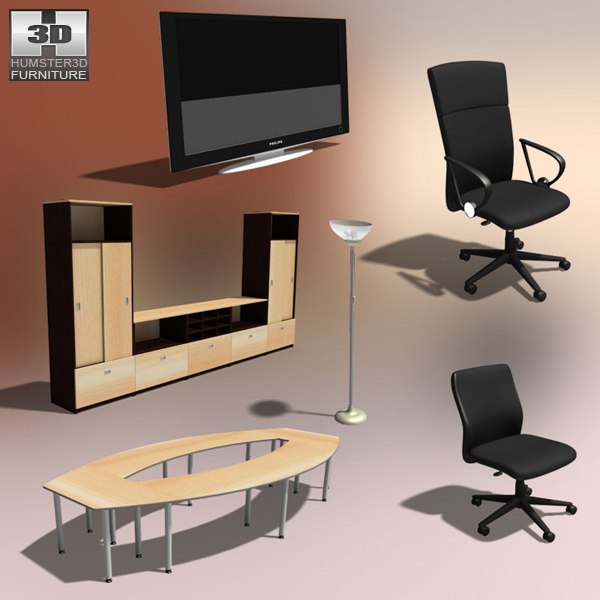 3d model of office set 24