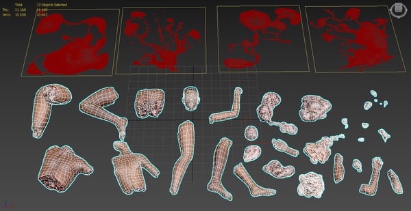 3D mutilated corpses packed - TurboSquid 1462438