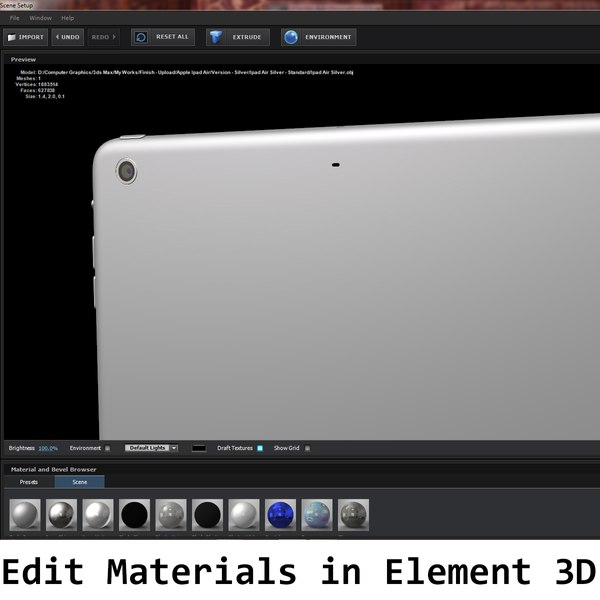 3d model element ipad air