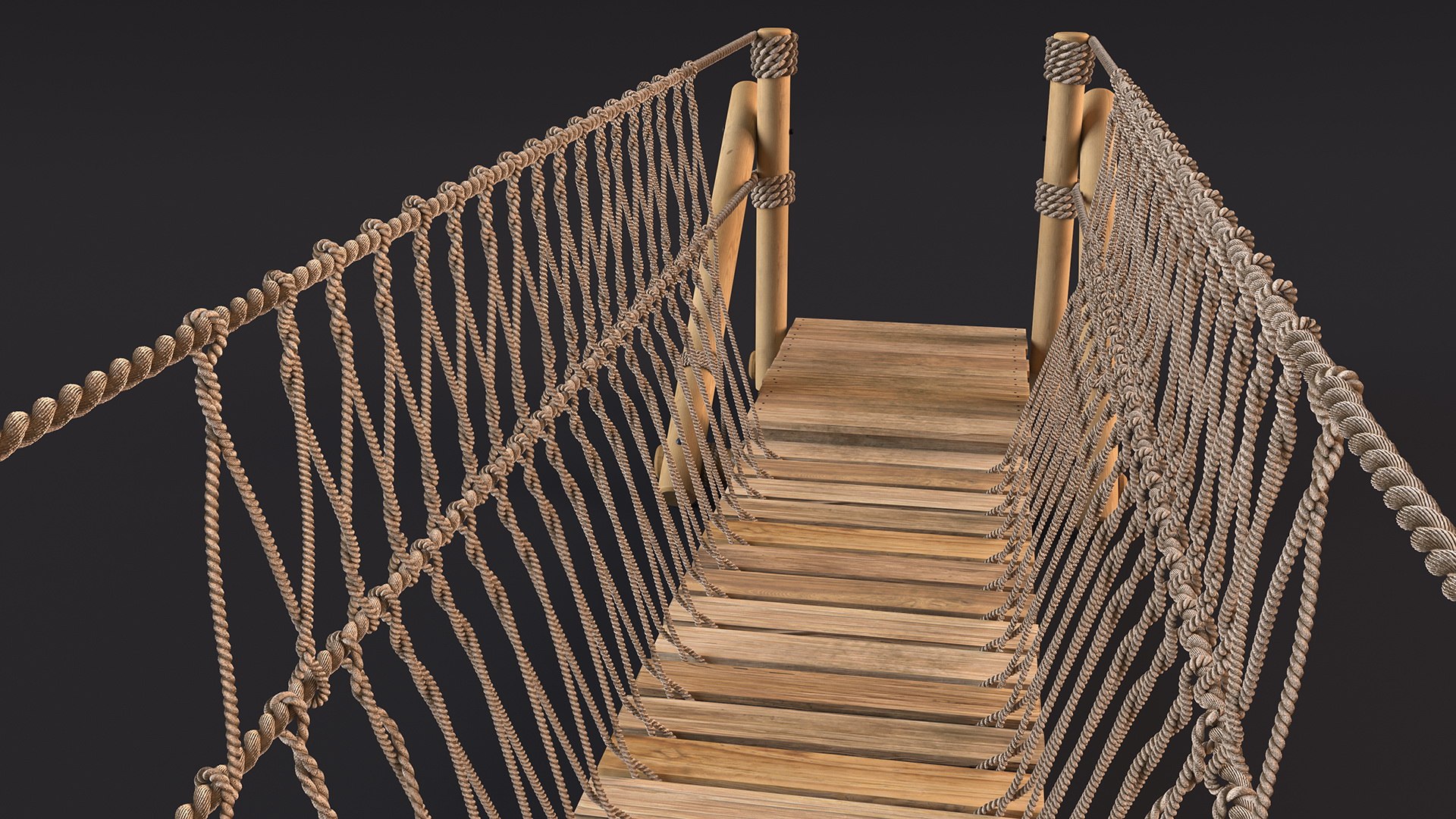 Rope Bridge Kit 3D - TurboSquid 2086241