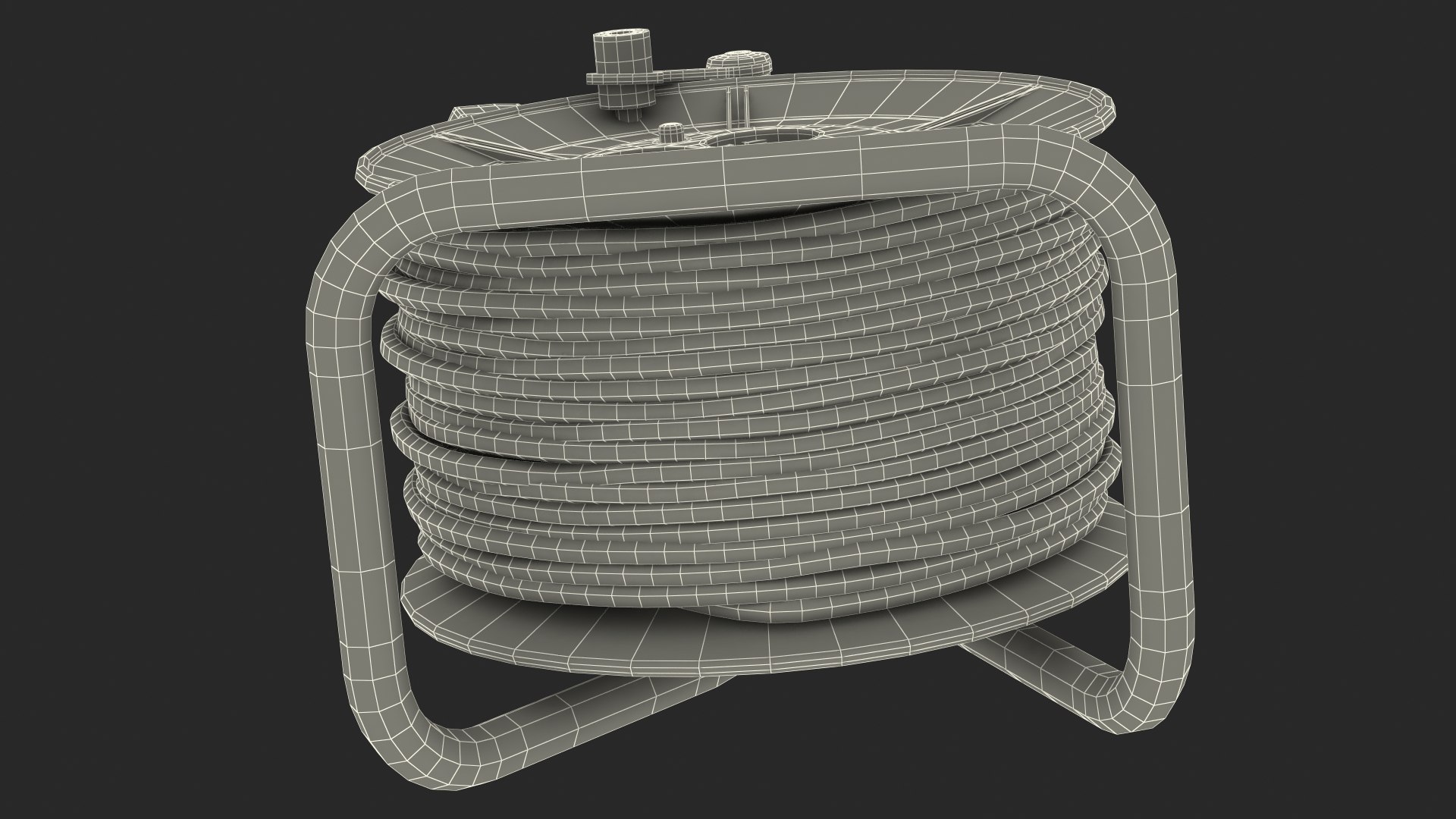 3D model Extension Cord Reel with 4 Electrical Power Outlets ...