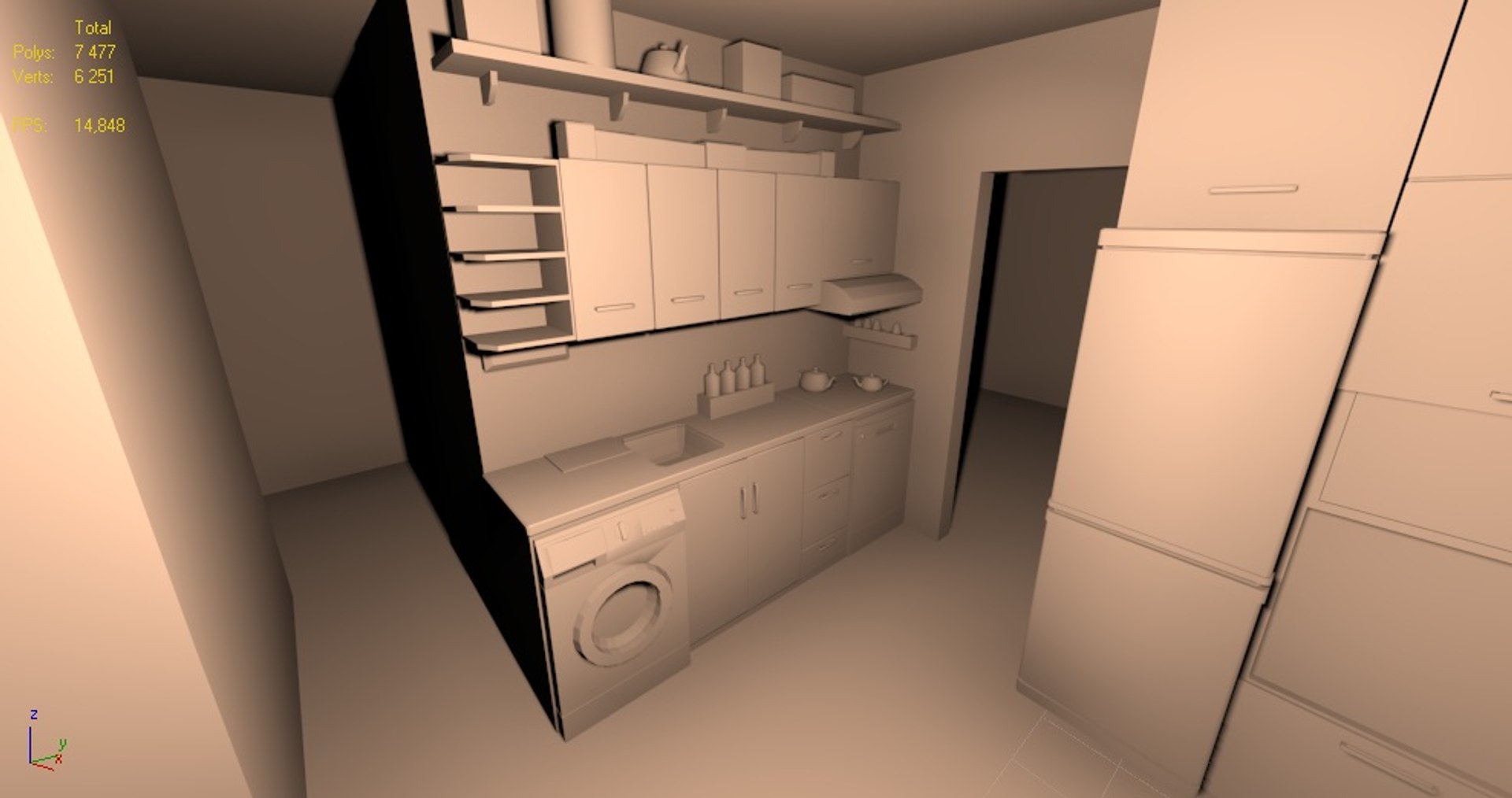 simple kitchen 3d max