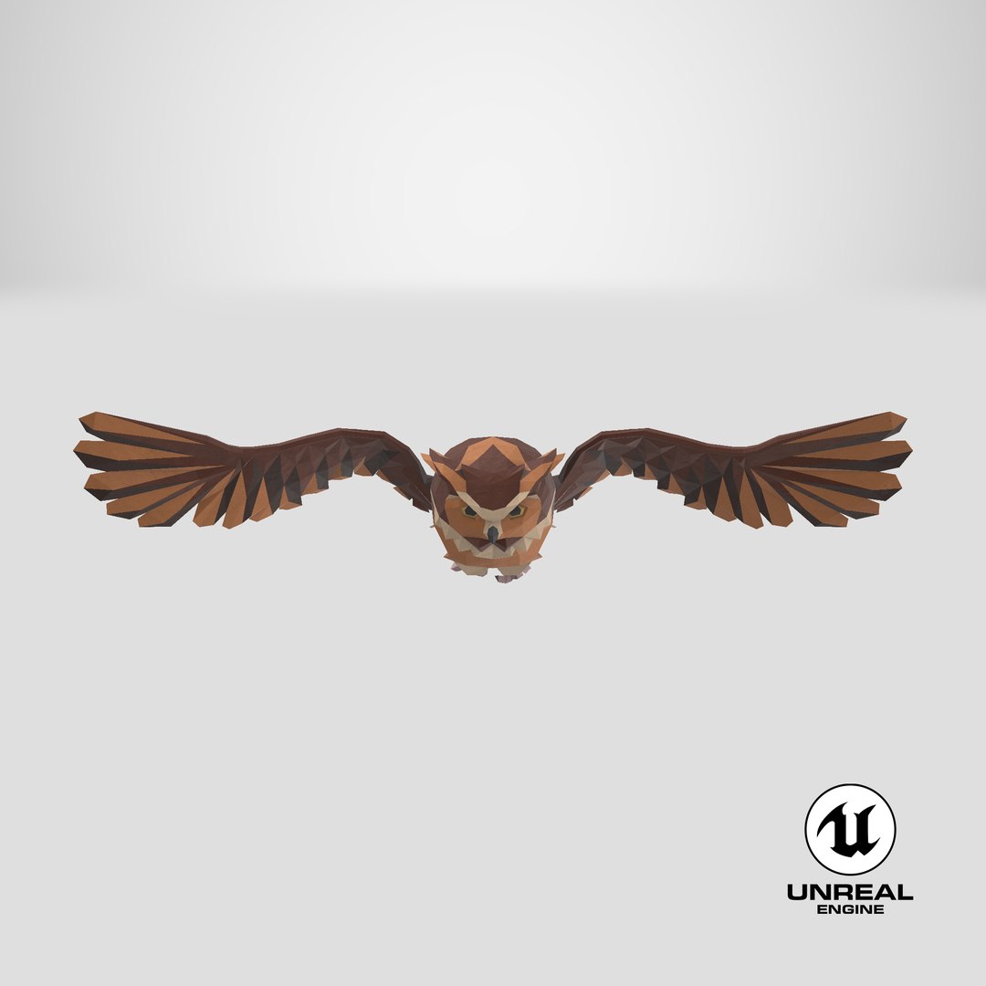 Owl---flying-b 3D model - TurboSquid 1246718