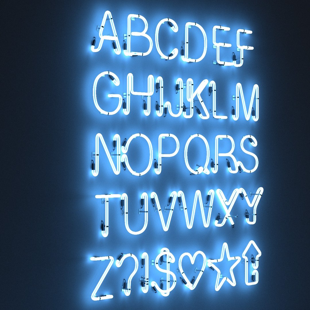 3d 3ds Neon Alphabet