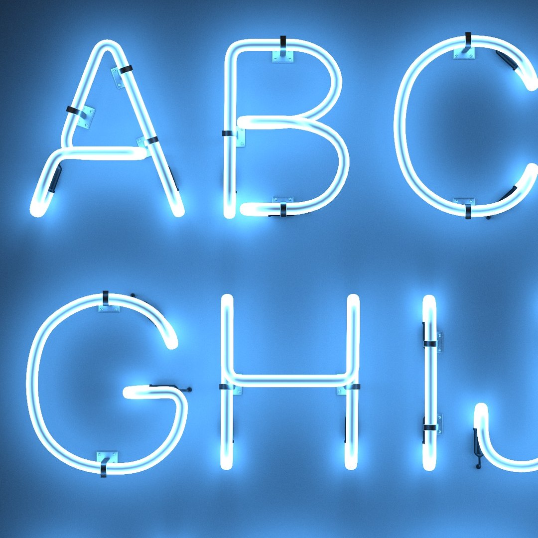 3d 3ds Neon Alphabet