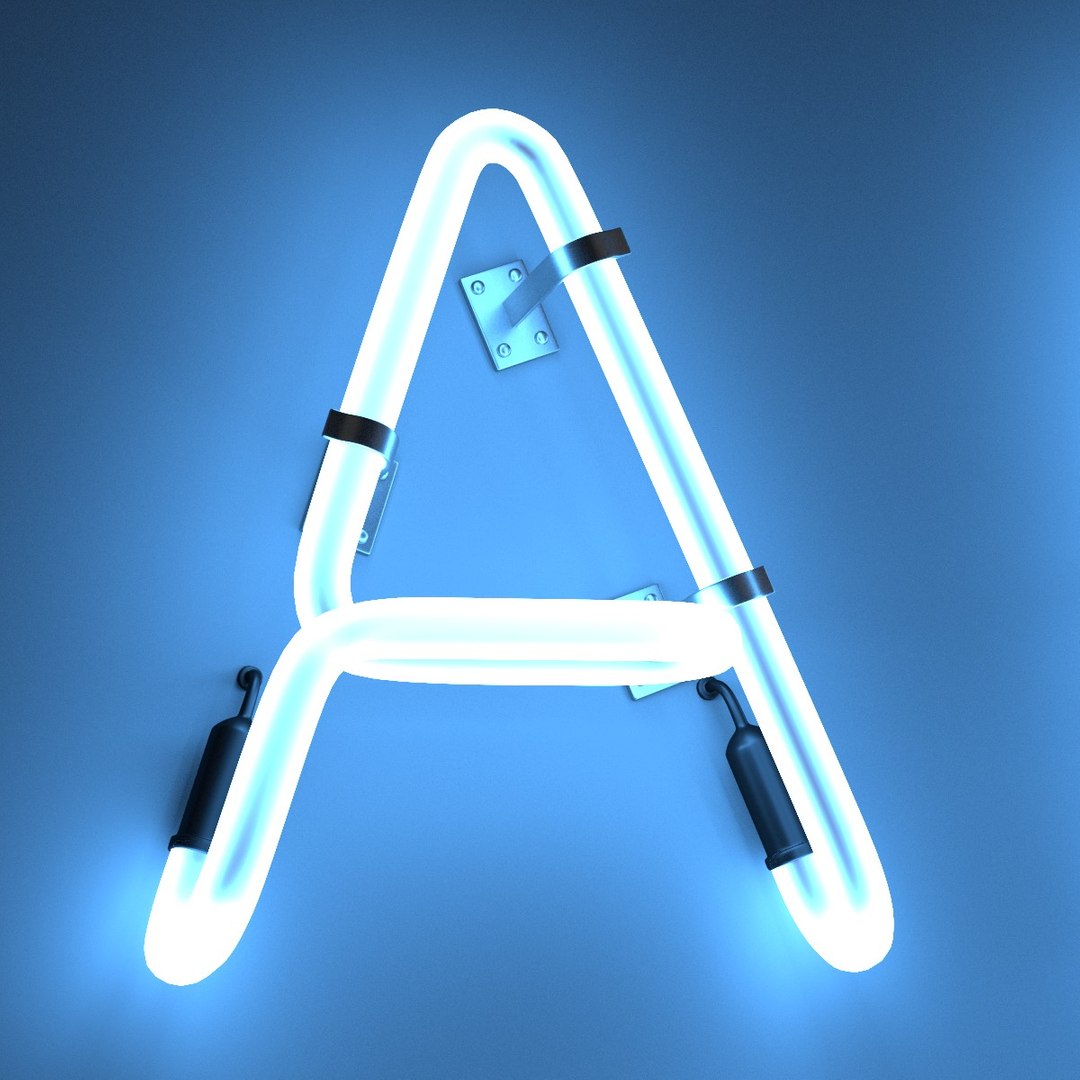3d 3ds Neon Alphabet