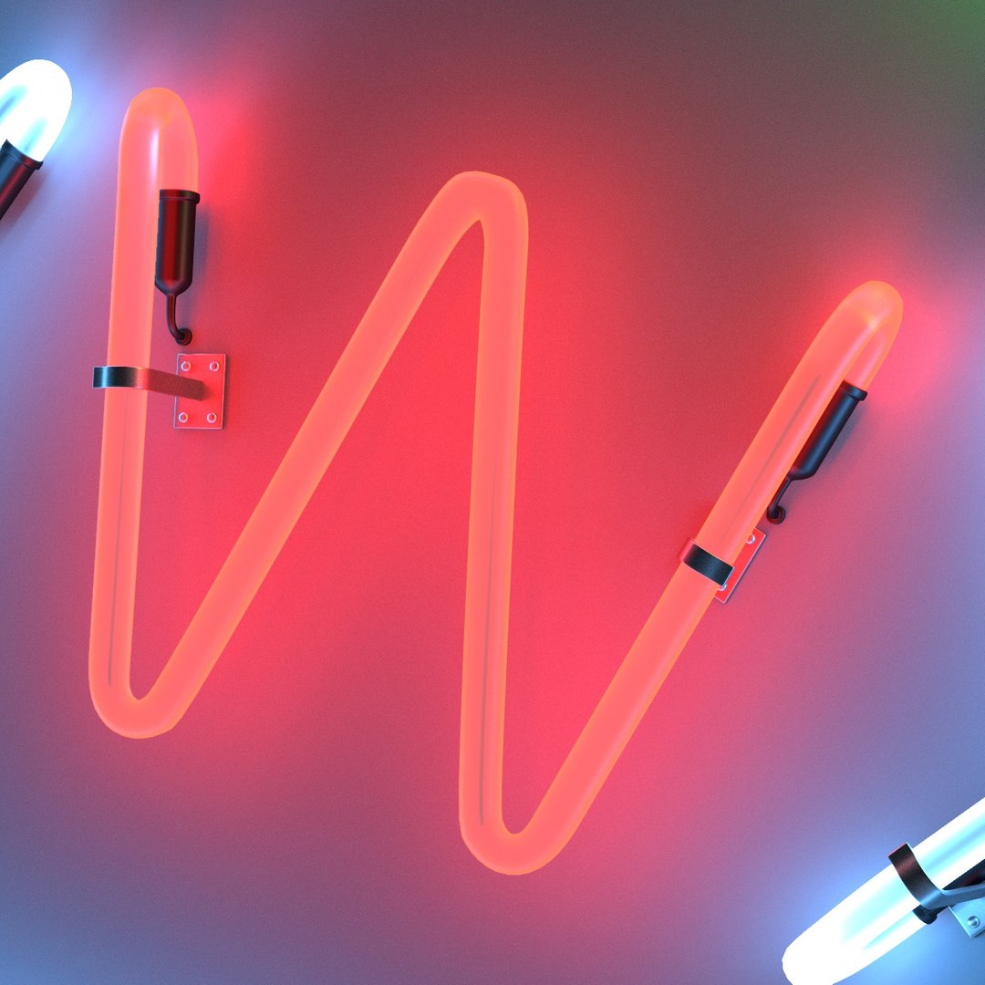 3d 3ds Neon Alphabet