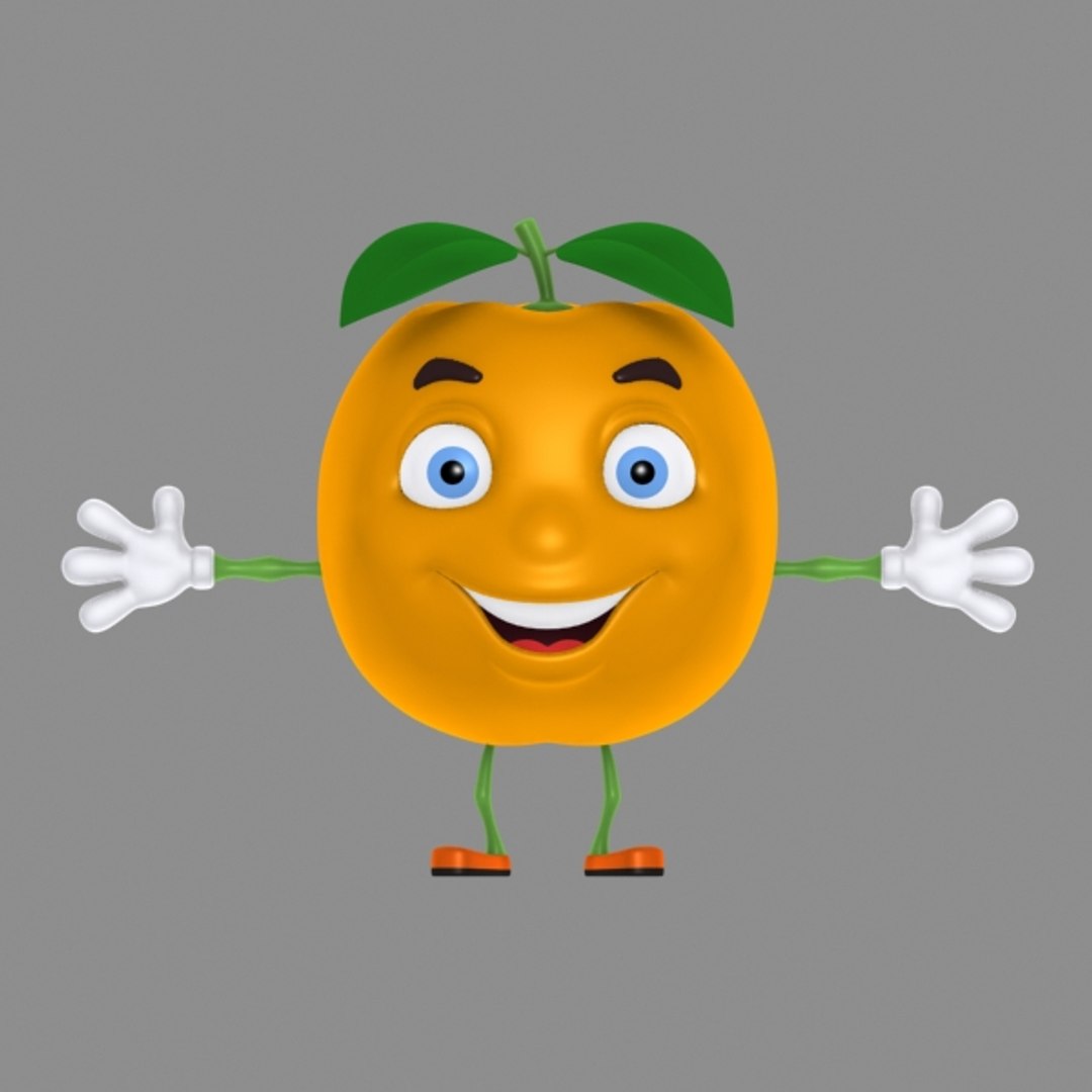 Cartoon Mandarin 3d Model