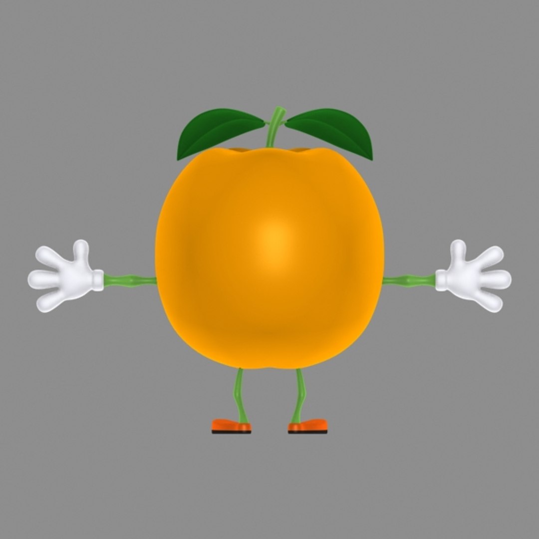 Cartoon Mandarin 3d Model