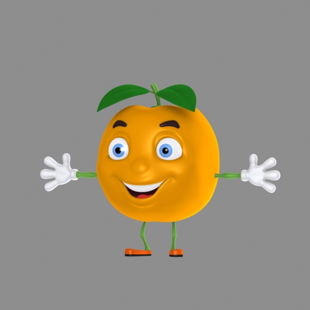 Cartoon Mandarin 3d Model