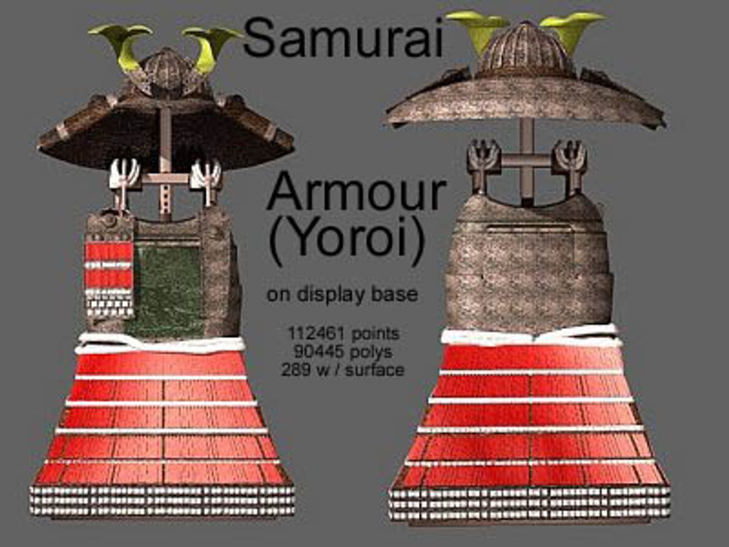 Samurai Armour Yoroi Display 3d Model
