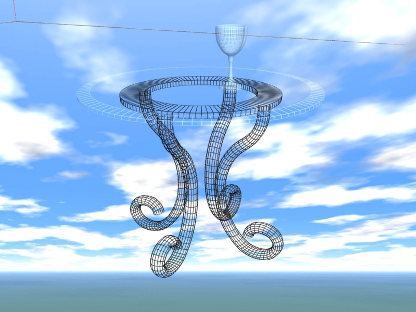 3d Table Glass Model