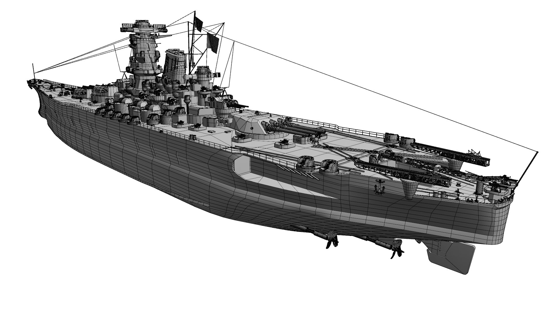 Japanese Battleship Yamato model - TurboSquid 1741217