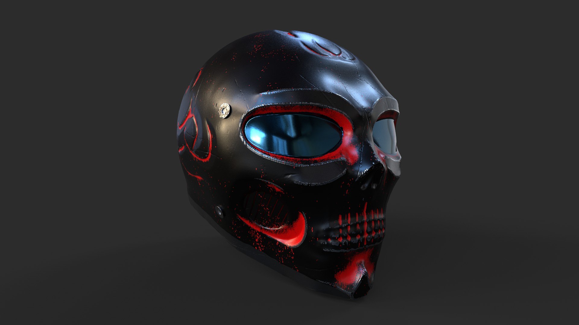 3D Post-apocalyptic Motorcycle Helmet Scull - TurboSquid 1939384