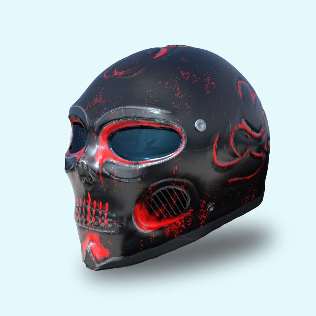 3D Post-apocalyptic motorcycle Helmet Scull - TurboSquid 1939384