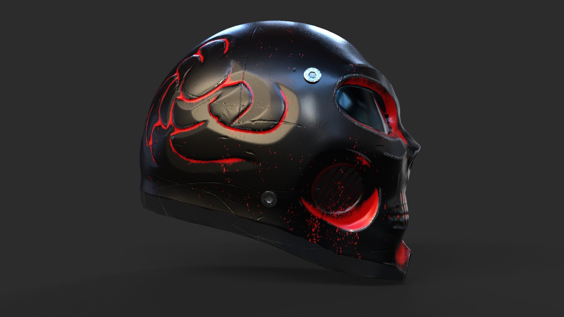 3D Post-apocalyptic Motorcycle Helmet Scull - TurboSquid 1939384