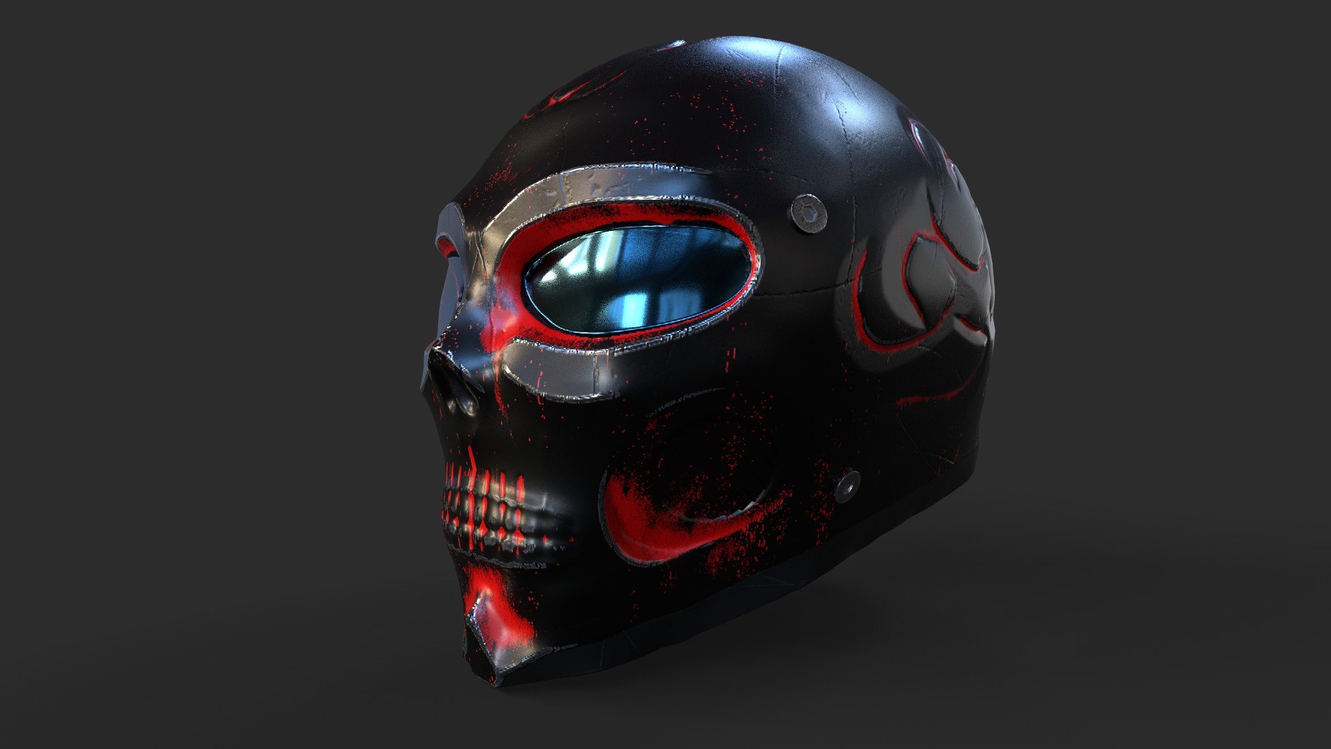3D Post-apocalyptic Motorcycle Helmet Scull - TurboSquid 1939384