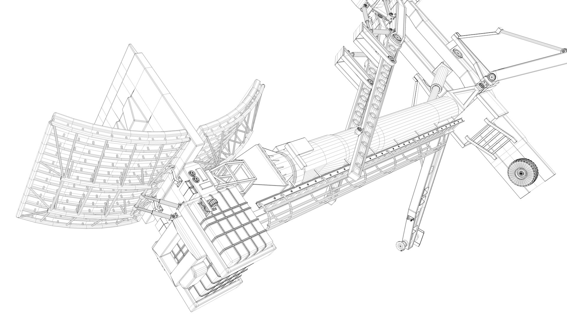 3D Clam Shell Mast Radar - TurboSquid 1868939