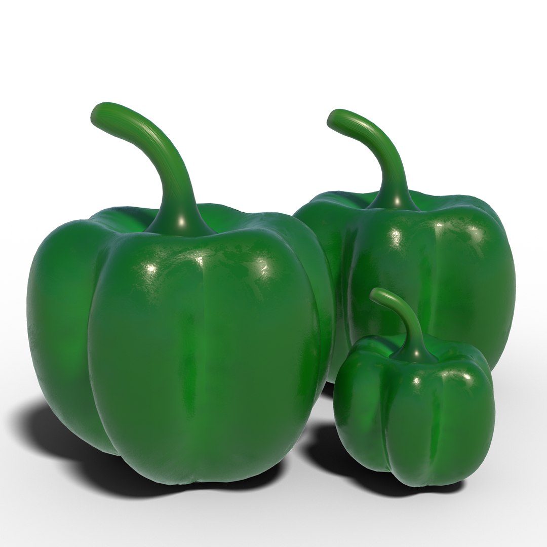 Capsicum Green Bell Pepper 3D Model - TurboSquid 2084620