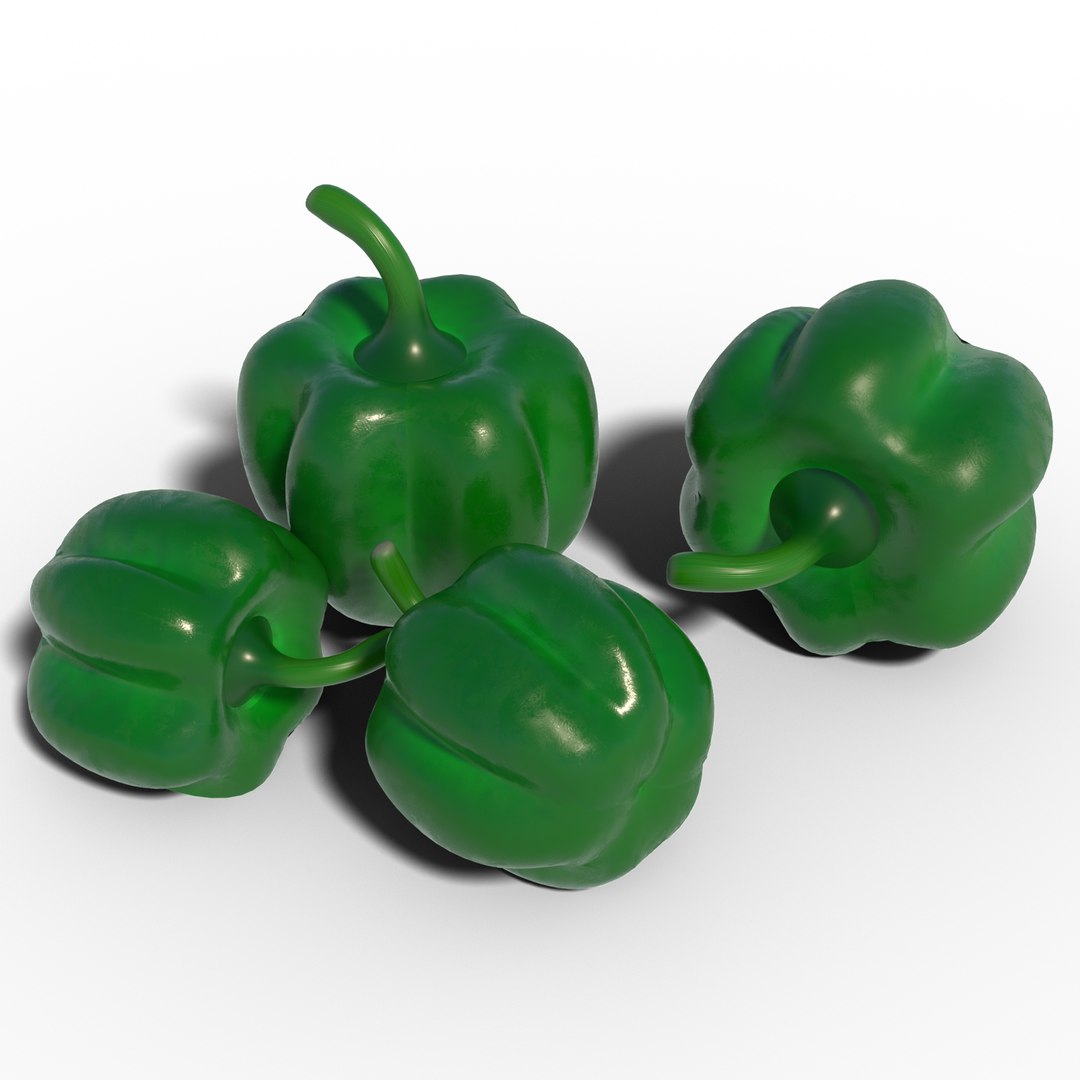 Capsicum Green Bell Pepper 3D Model - TurboSquid 2084620