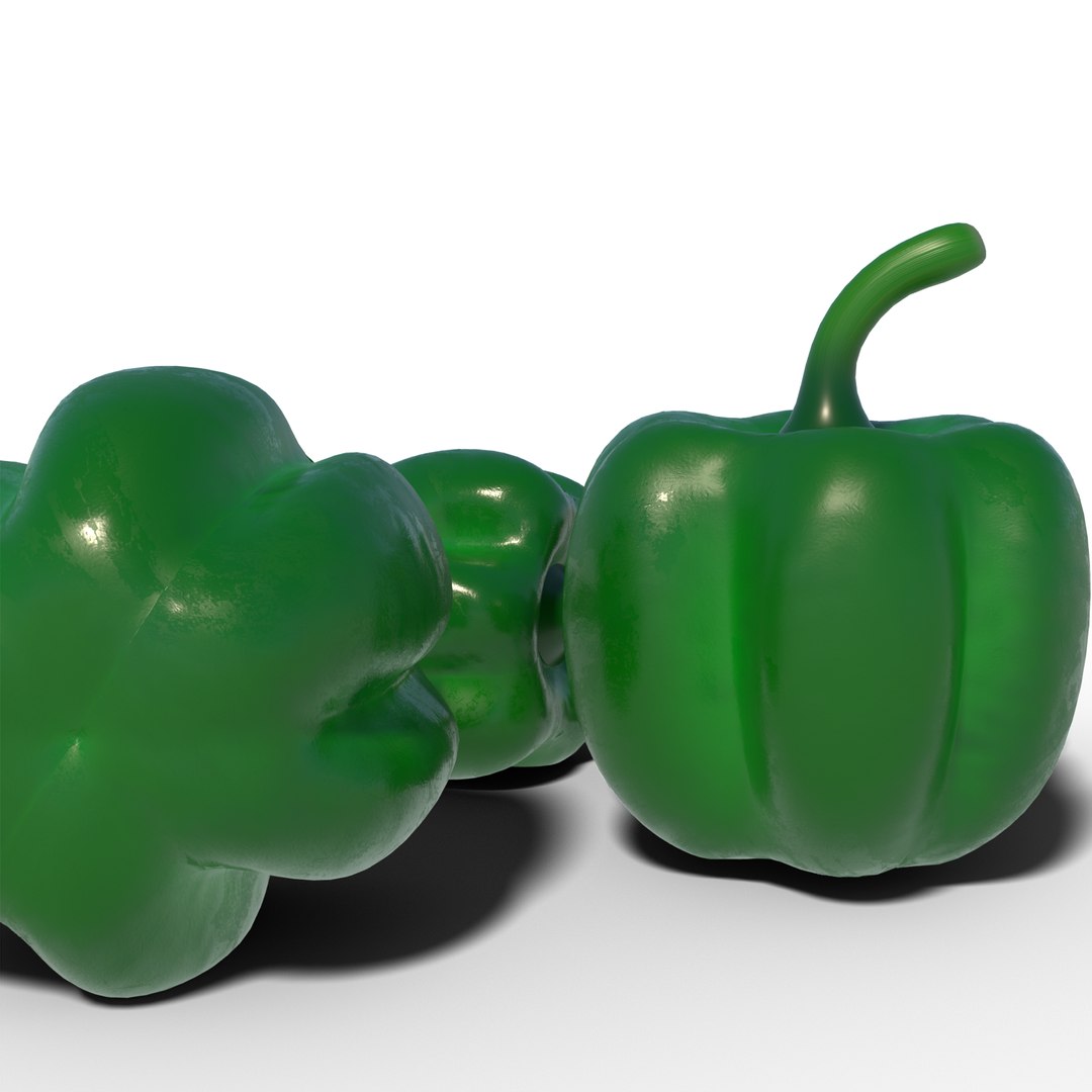 Capsicum Green Bell Pepper 3D Model - TurboSquid 2084620